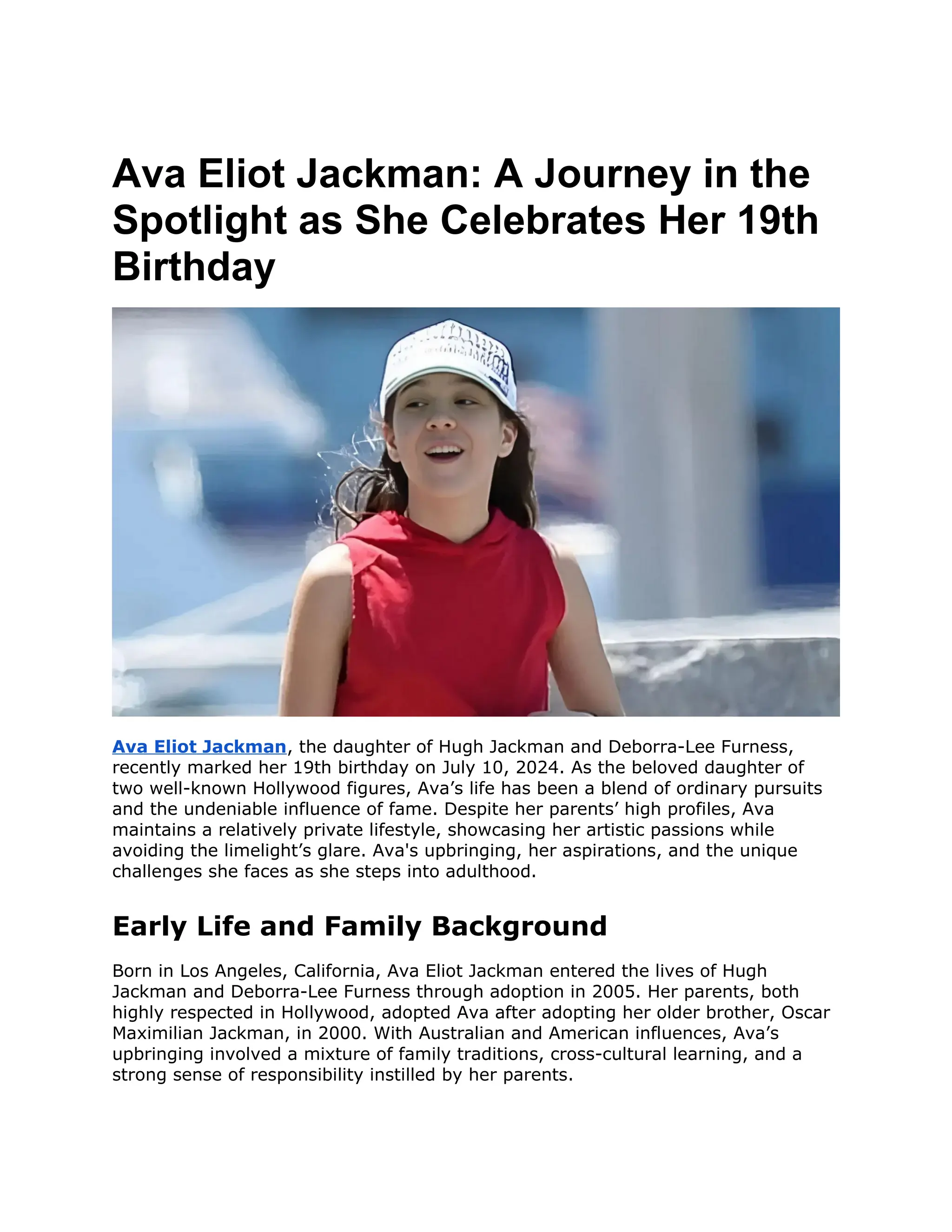 Ava Eliot Jackman_ A Journey in the Spotlight as She Celebrates Her ...