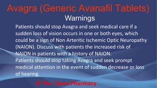 Avagra (Generic Avanafil Tablets) | PDF