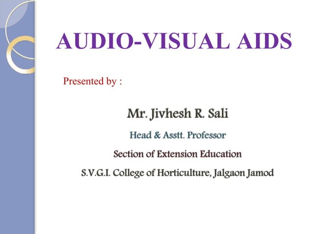 AUDIO-VISUAL AIDS | PPTX