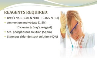 DETERMINATION OF PHOSPHOROUS IN SOIL | PPTX