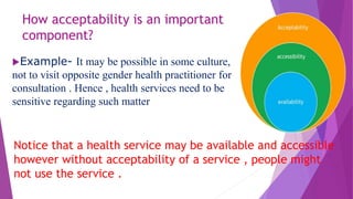 Availability, accessibility,acceptibility in health service | PPTX