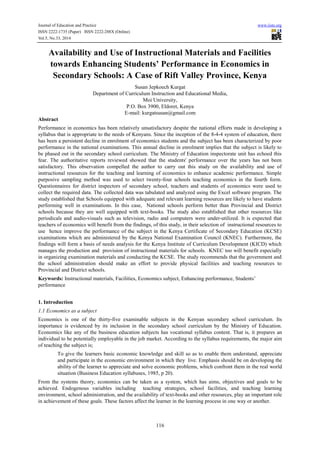 Availability and use of instructional materials and facilities | PDF