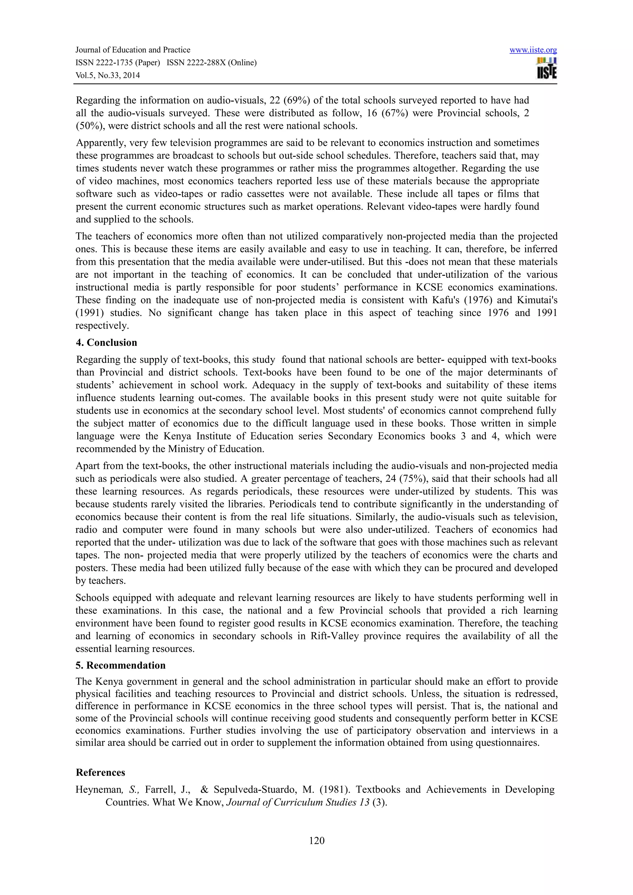 Availability and use of instructional materials and facilities | PDF