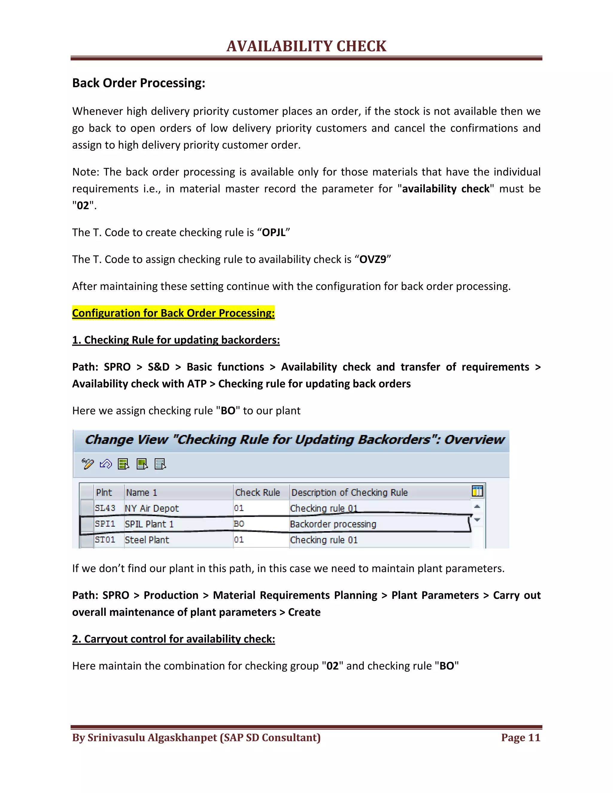 Availability Check in SAP SD | PDF