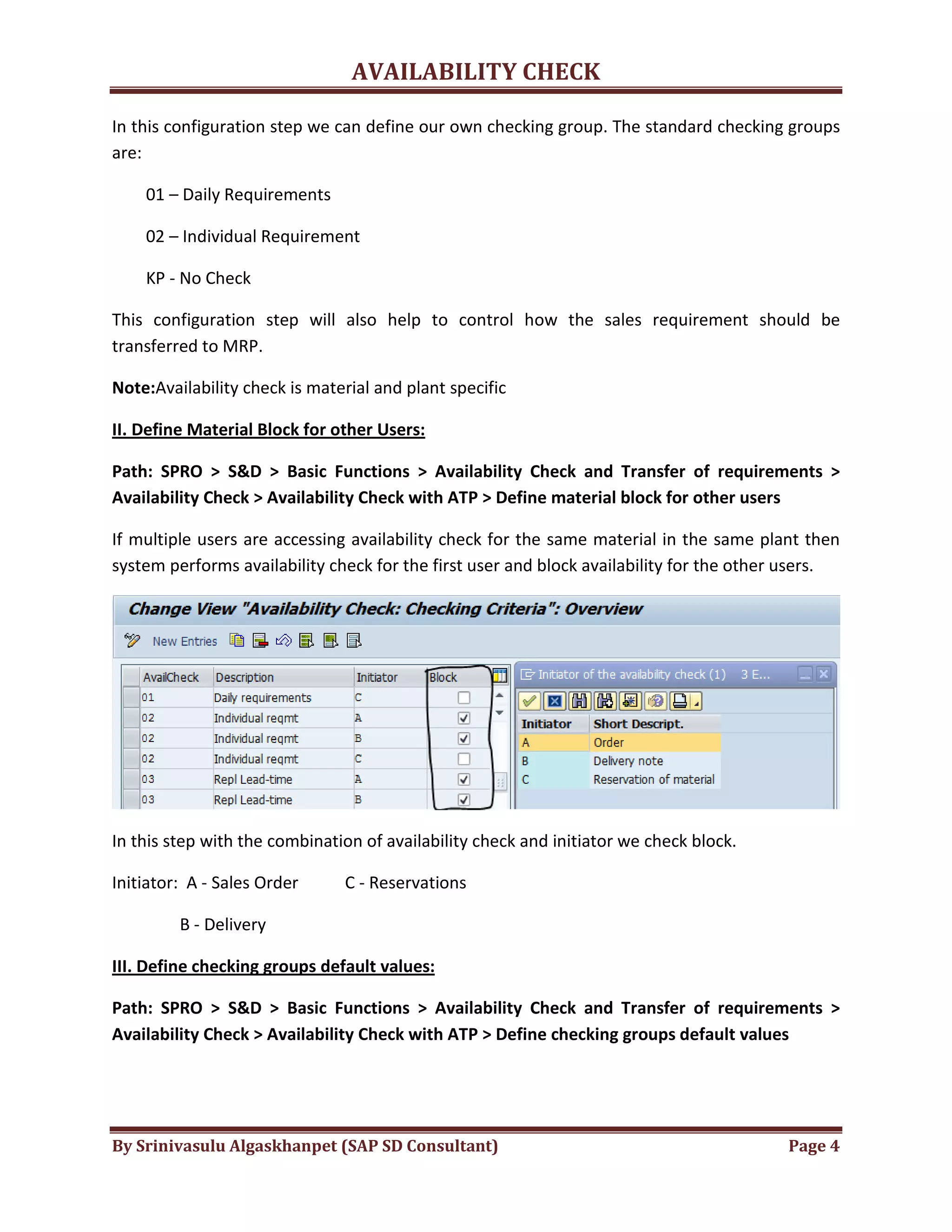 Availability Check in SAP SD | PDF