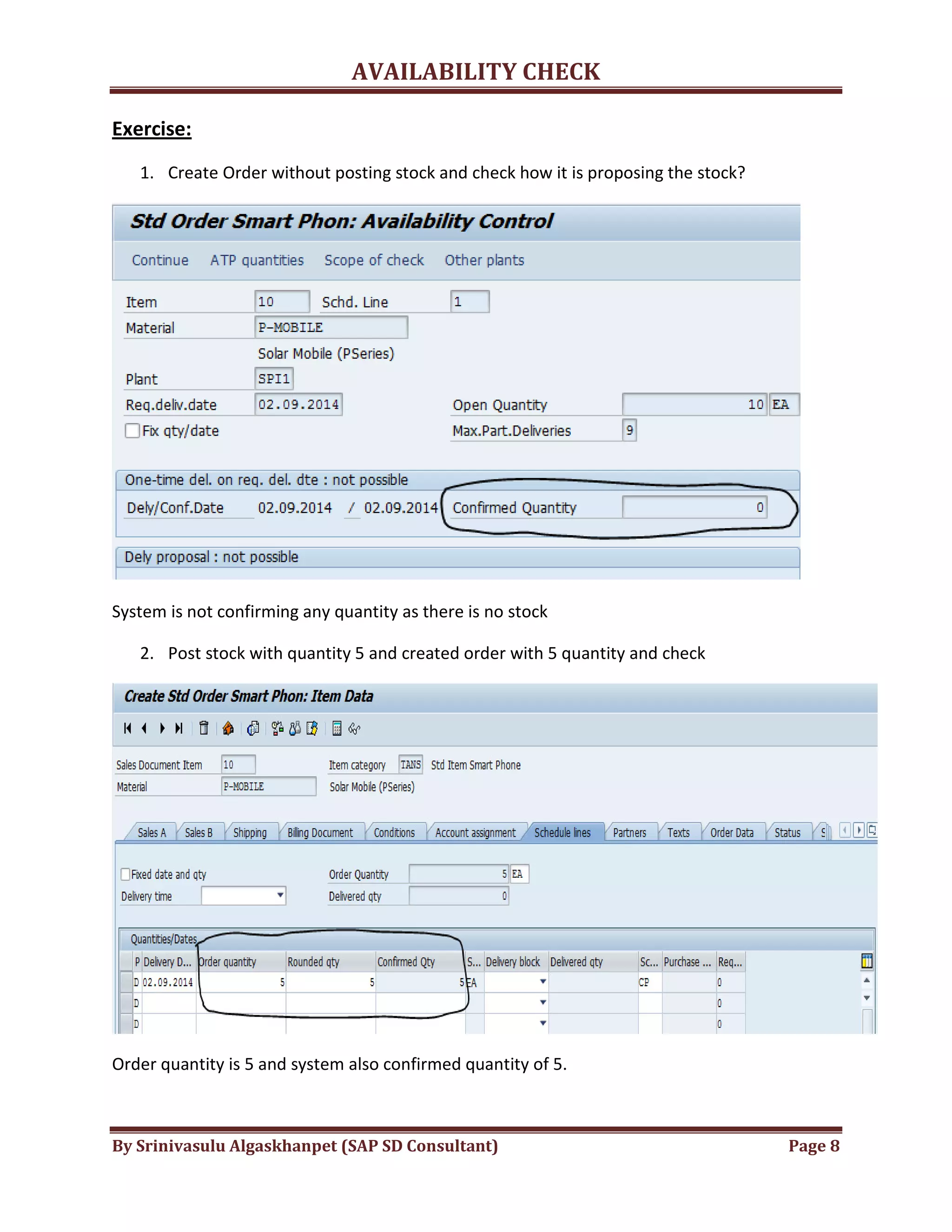 Availability Check in SAP SD | PDF