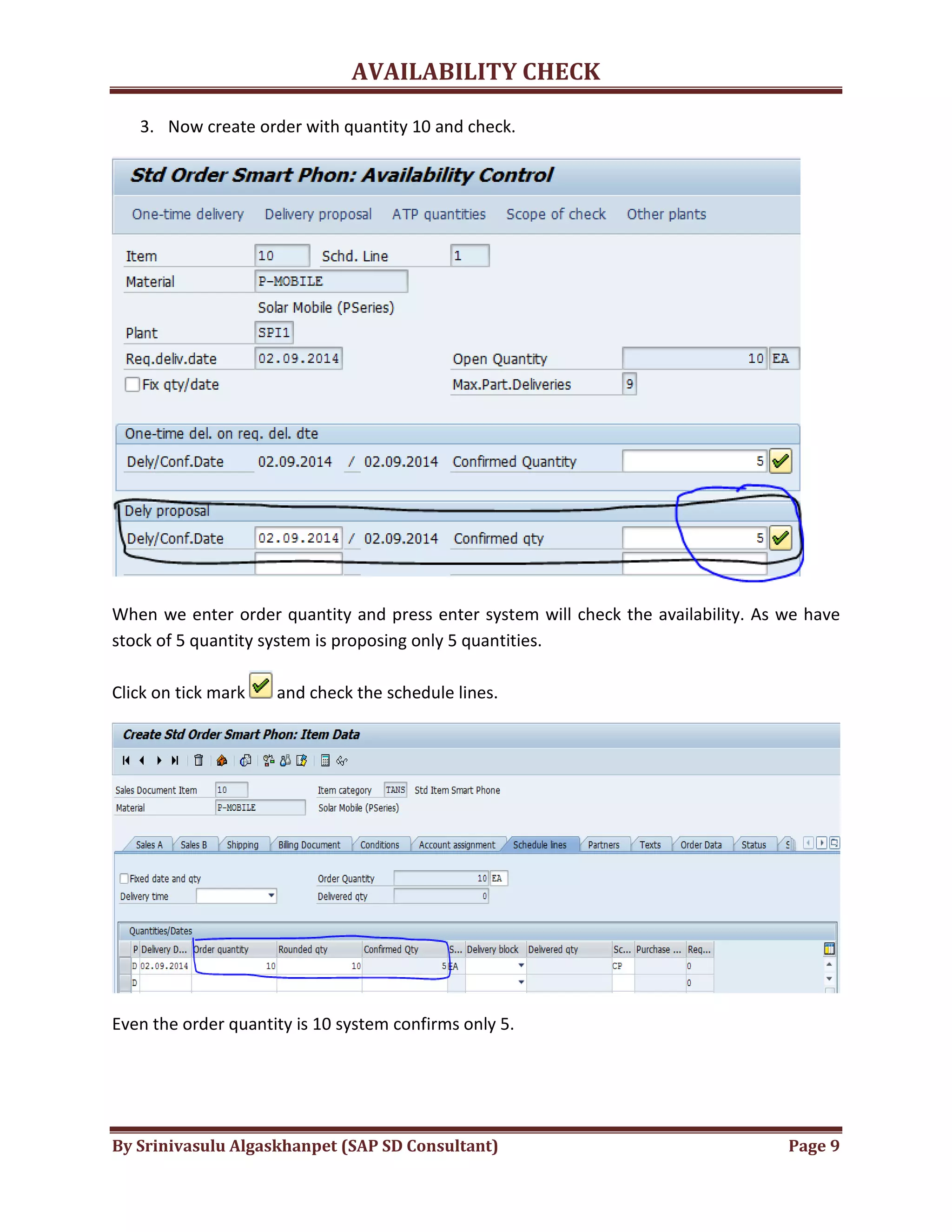 Availability Check in SAP SD | PDF
