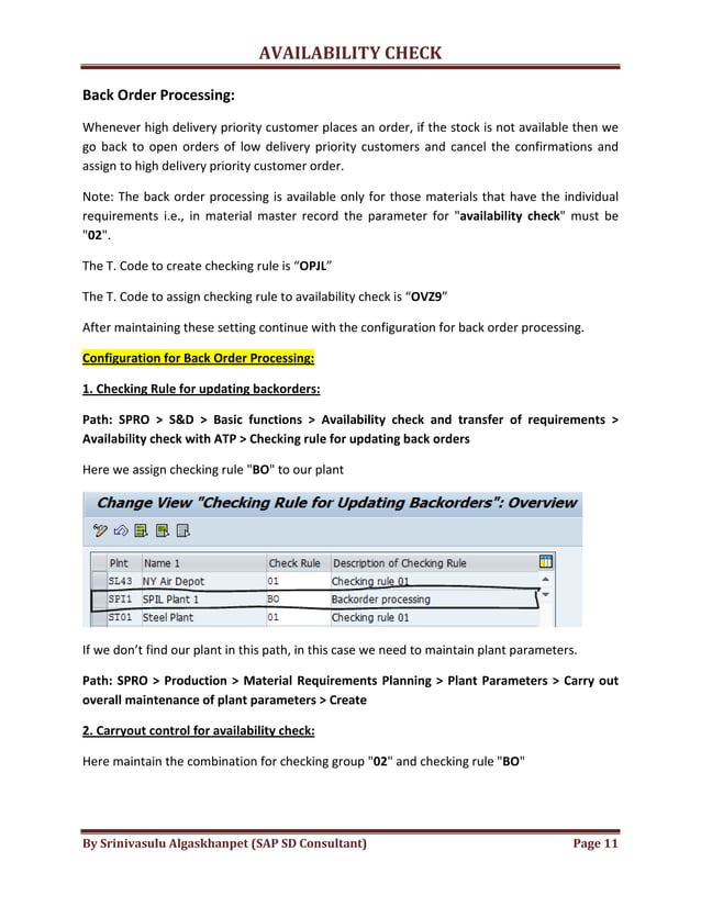 Availability Check in SAP SD | PDF