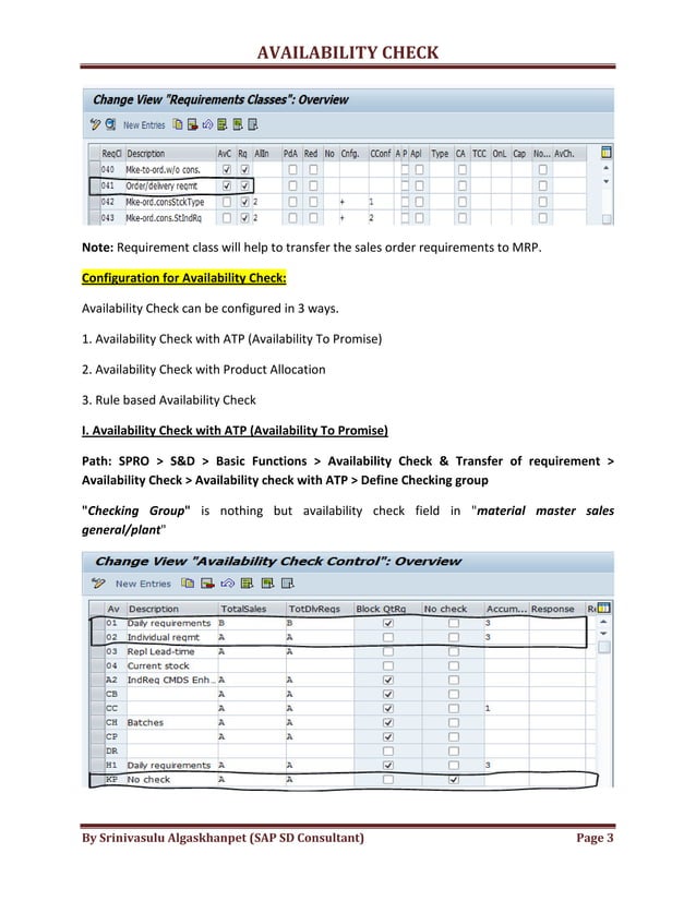 Availability Check in SAP SD | PDF