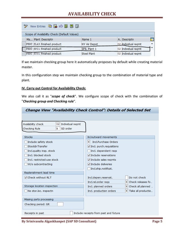 Availability Check in SAP SD | PDF