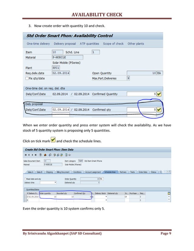 Availability Check in SAP SD | PDF