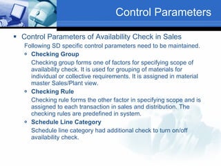 Availability Check & Transfer Of Requirements Sales | PPT