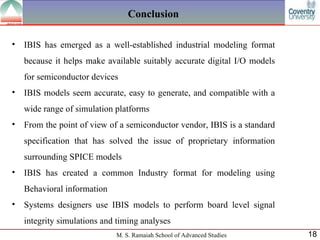 Availability of ibis model and its significance | PPT