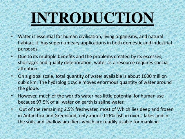 Availability of water resources