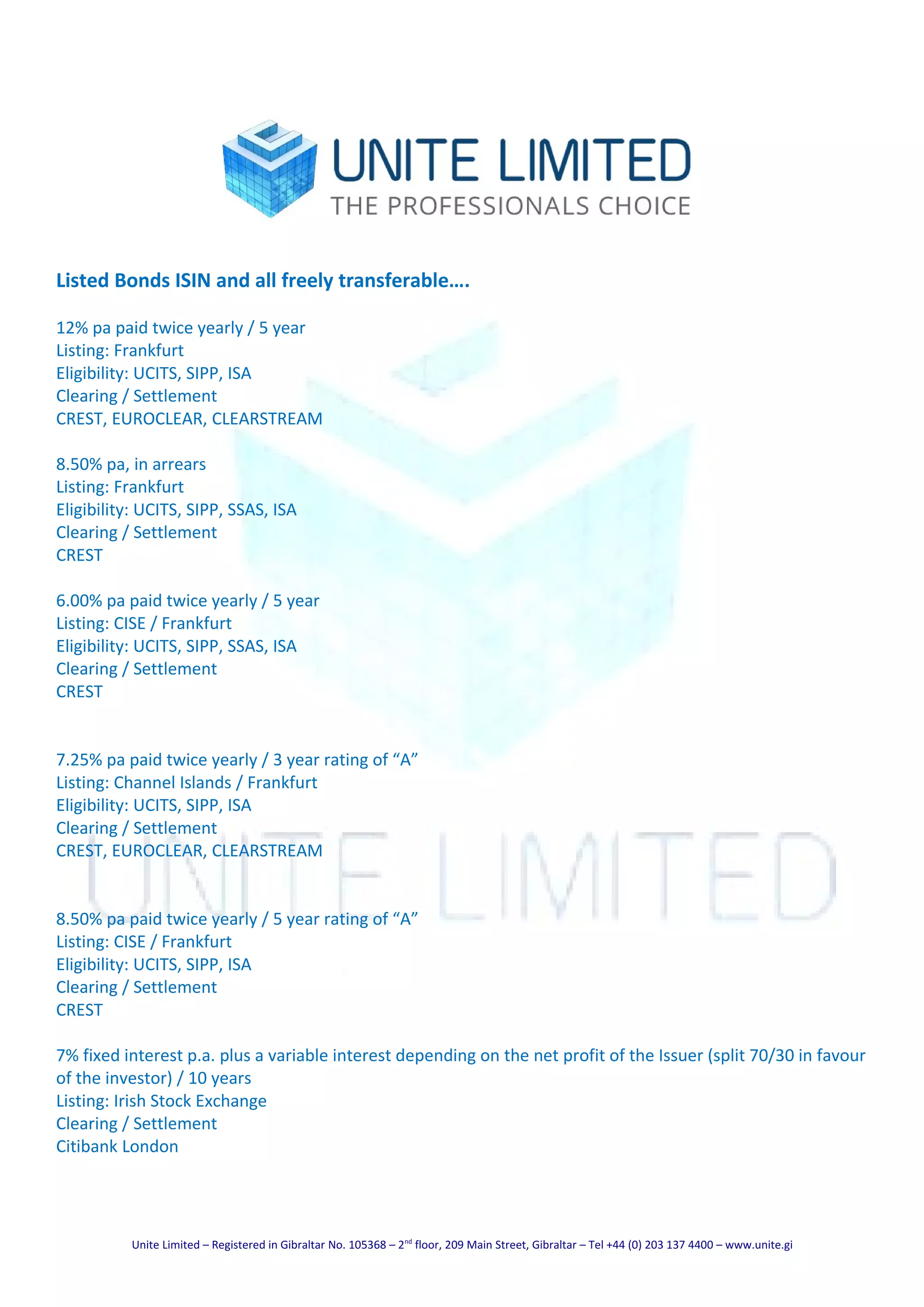 Listed Bonds ISIN and all Freely Transferable…. | PDF