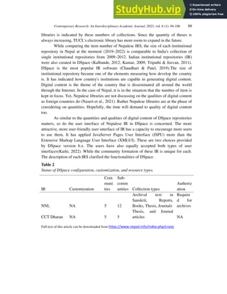Available DSpace Repositories in Nepal Describing their Local Adoptions.pdf | Desktop Publishing ...