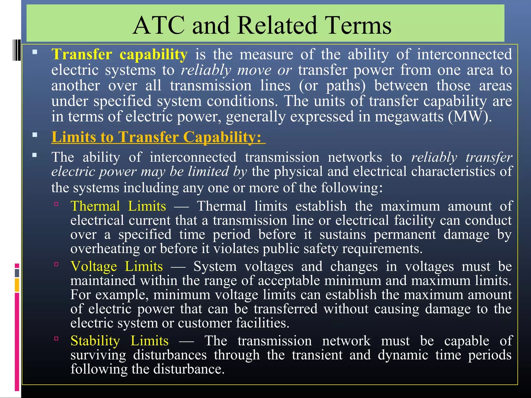 Available transfer capability (atc) sbw ppt | PPT