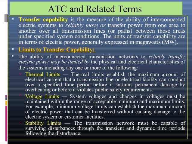 Available transfer capability (atc) sbw ppt Available transfer capability (atc) sbw ppt
