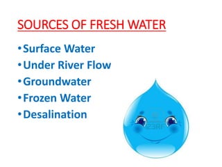 Availablity Of Water and Sources of fresh water | PPTX | Chemistry ...