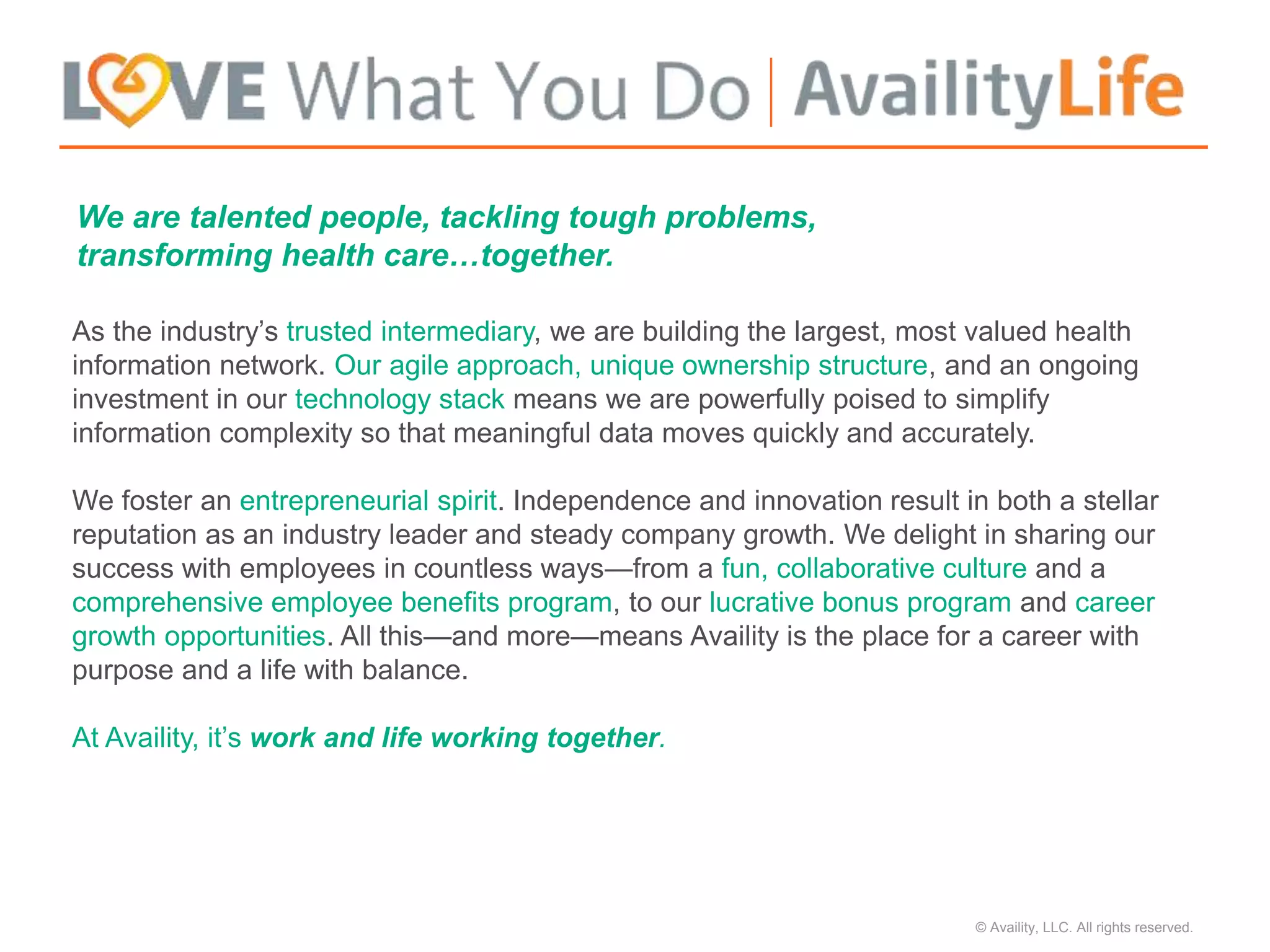 Availity Life | PPTX