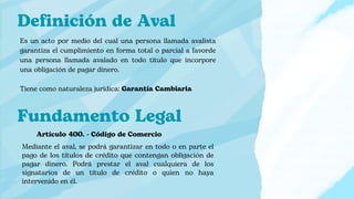 El Aval y Su Clasificación - D Mercantil | PDF
