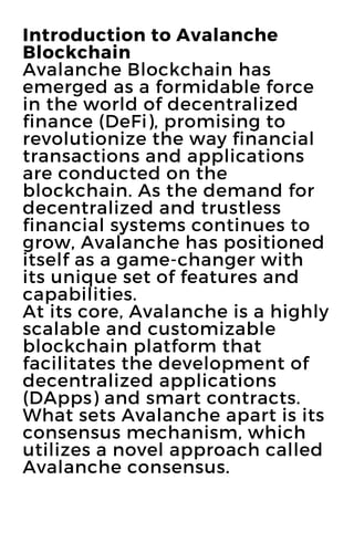 Avalanche Blockchain A Game-Changer for Decentralized Finance (DeFi).pdf