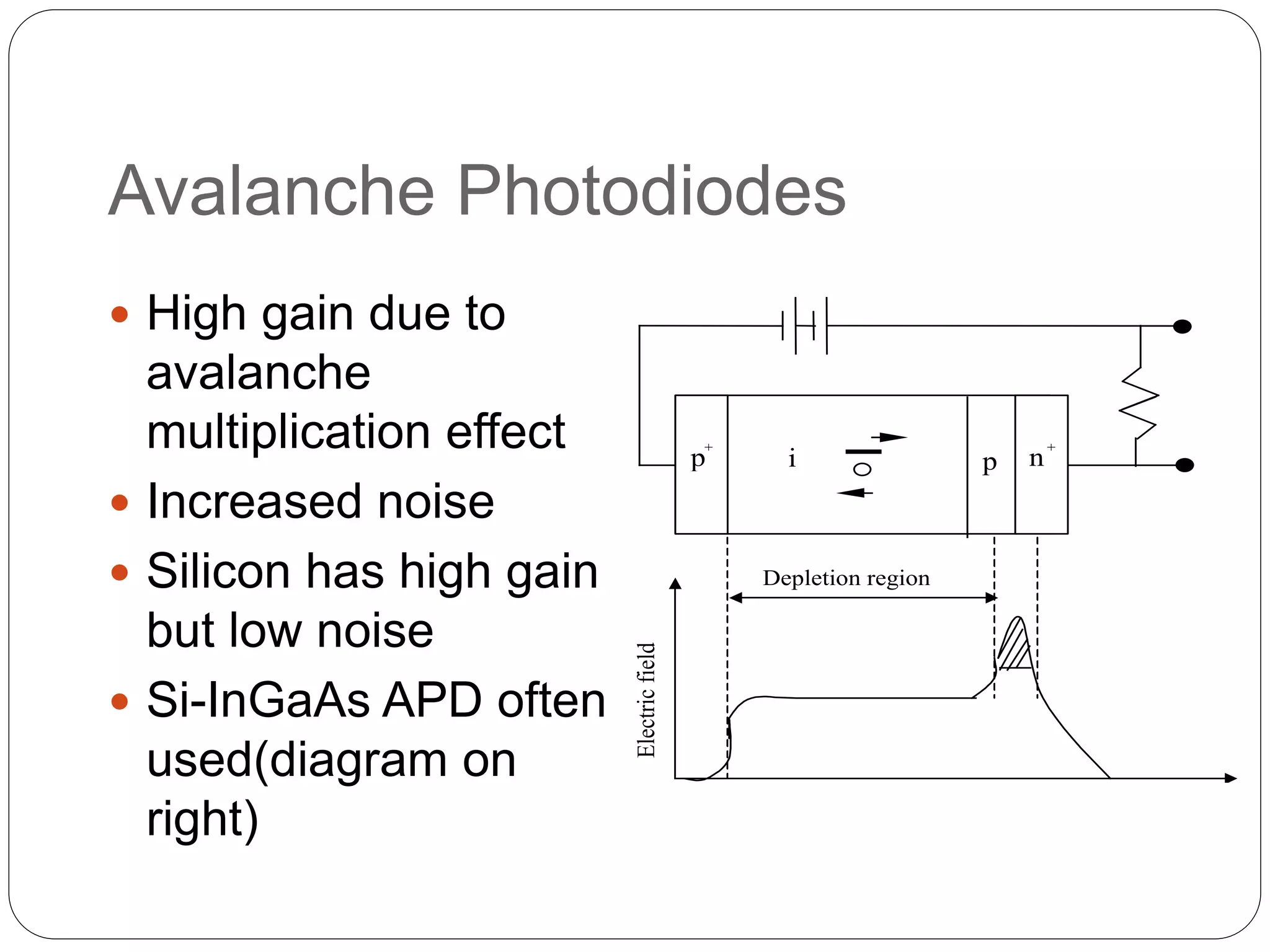 Avalanche photodiode & there bandwidth | PPTX