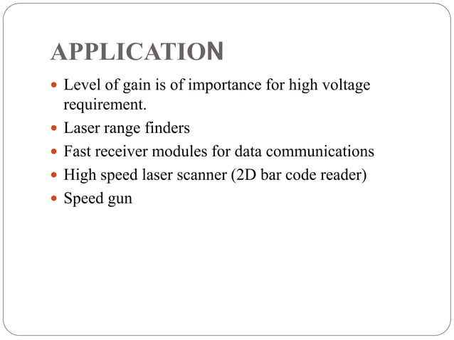Avalanche photodiode & there bandwidth | PPTX