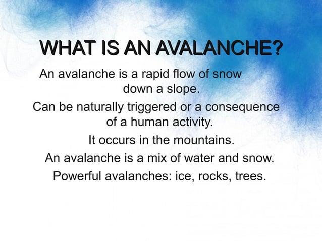 GEOGRAPHY YEAR 9 AVALANCHES | PPT