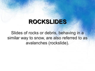 GEOGRAPHY YEAR 9 AVALANCHES | PPT
