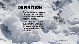 HUMANITIES YEAR 9: AVALANCHES | PPTX | Weather | Science
