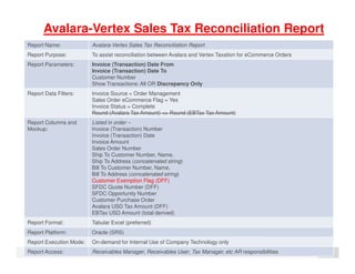 Avalara (Avatax) Implementation | PDF