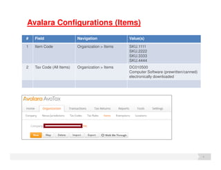 Avalara (Avatax) Implementation | PDF