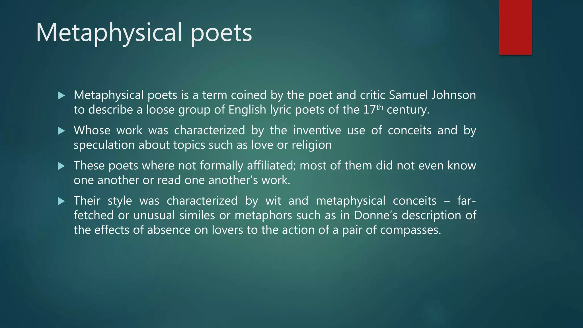 A Valediction Forbidding Mourning : John Donne | PPTX