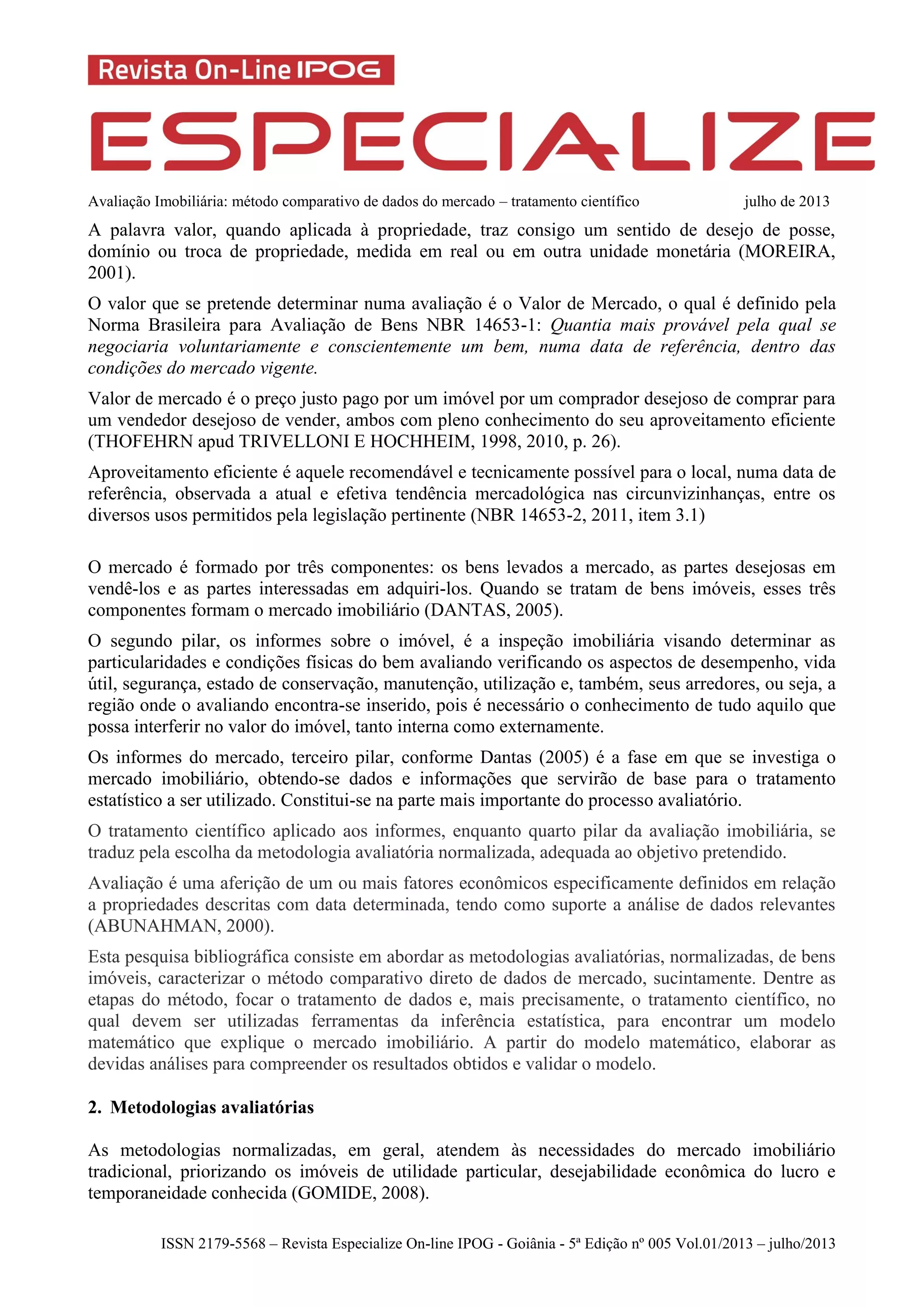 Avaliacao Imobiliaria: método comparativo de dados do mercado | PDF ...