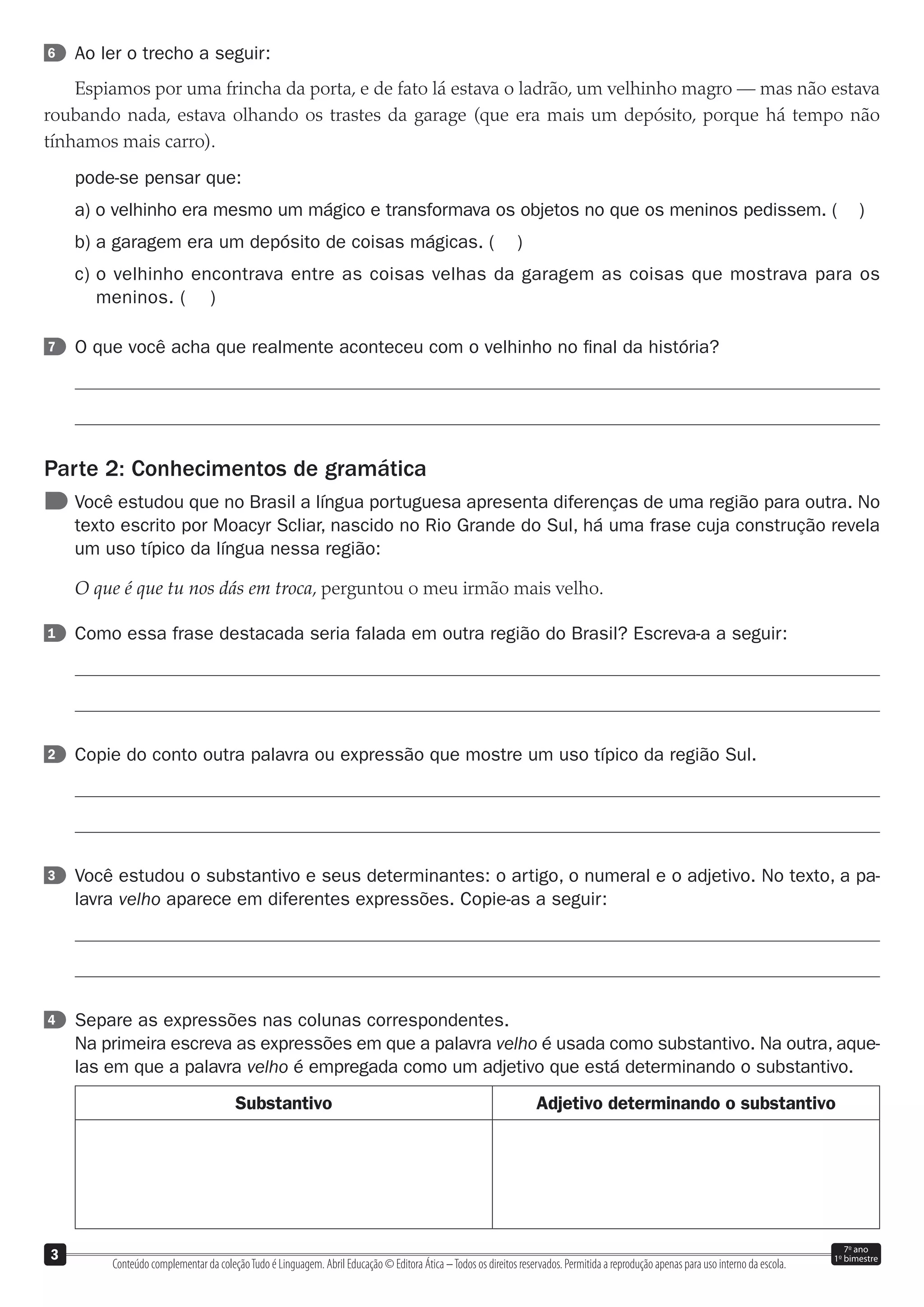 Avaliacao 7tl 1bim | PDF
