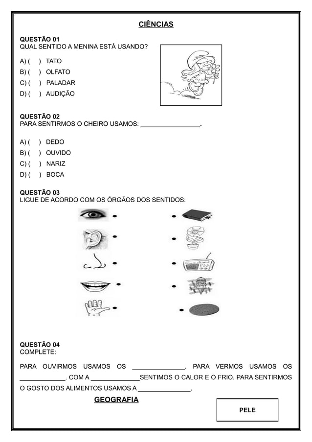 Avaliação 2º ano - Ciências/Geografia/História | DOC