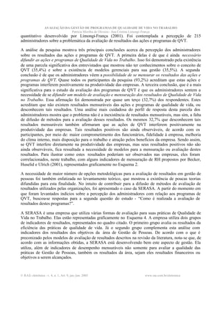 AvaliaçãO Da GestãO De Programas De Qvt | PDF