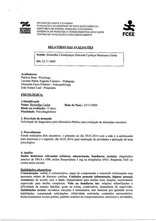 Avaliaçâo fcee | PDF