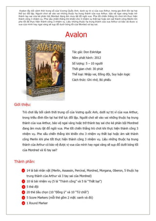 Avalon boardgame | PDF