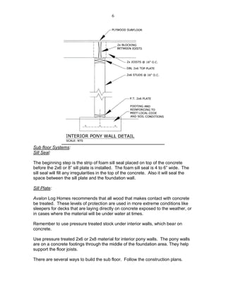 Avalon Log Homes Construction Manual | PDF