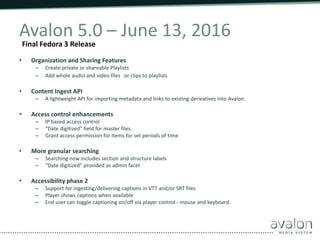 Avalon 5.0 and Beyond | PPTX