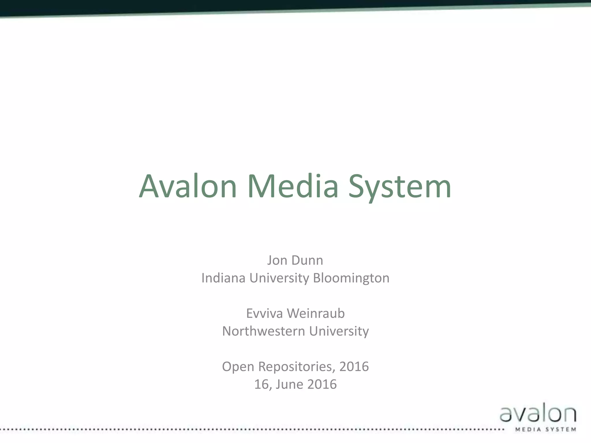 Avalon 2016 Overview | PPT