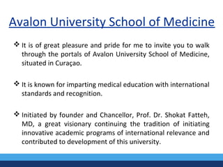 Avalon University School of Medicine | PPT
