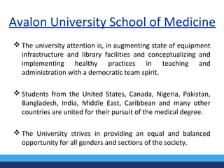 Avalon University School of Medicine | PPT
