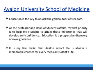 Avalon University School of Medicine | PPT