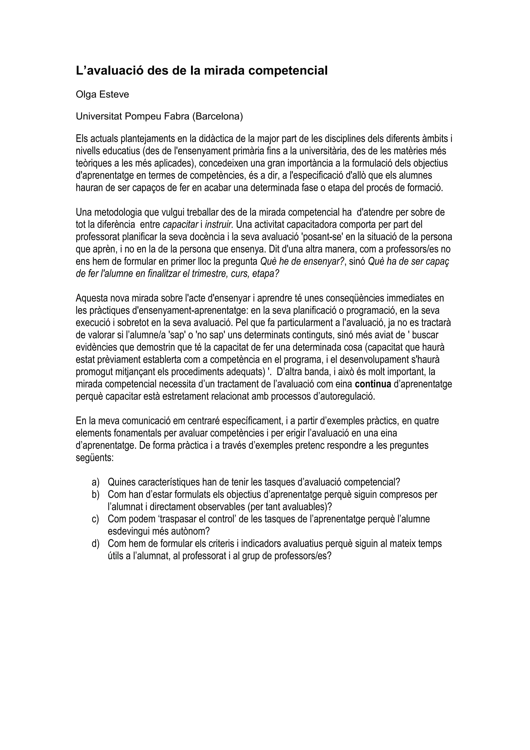 Avaluació competencial olga esteve | DOCX