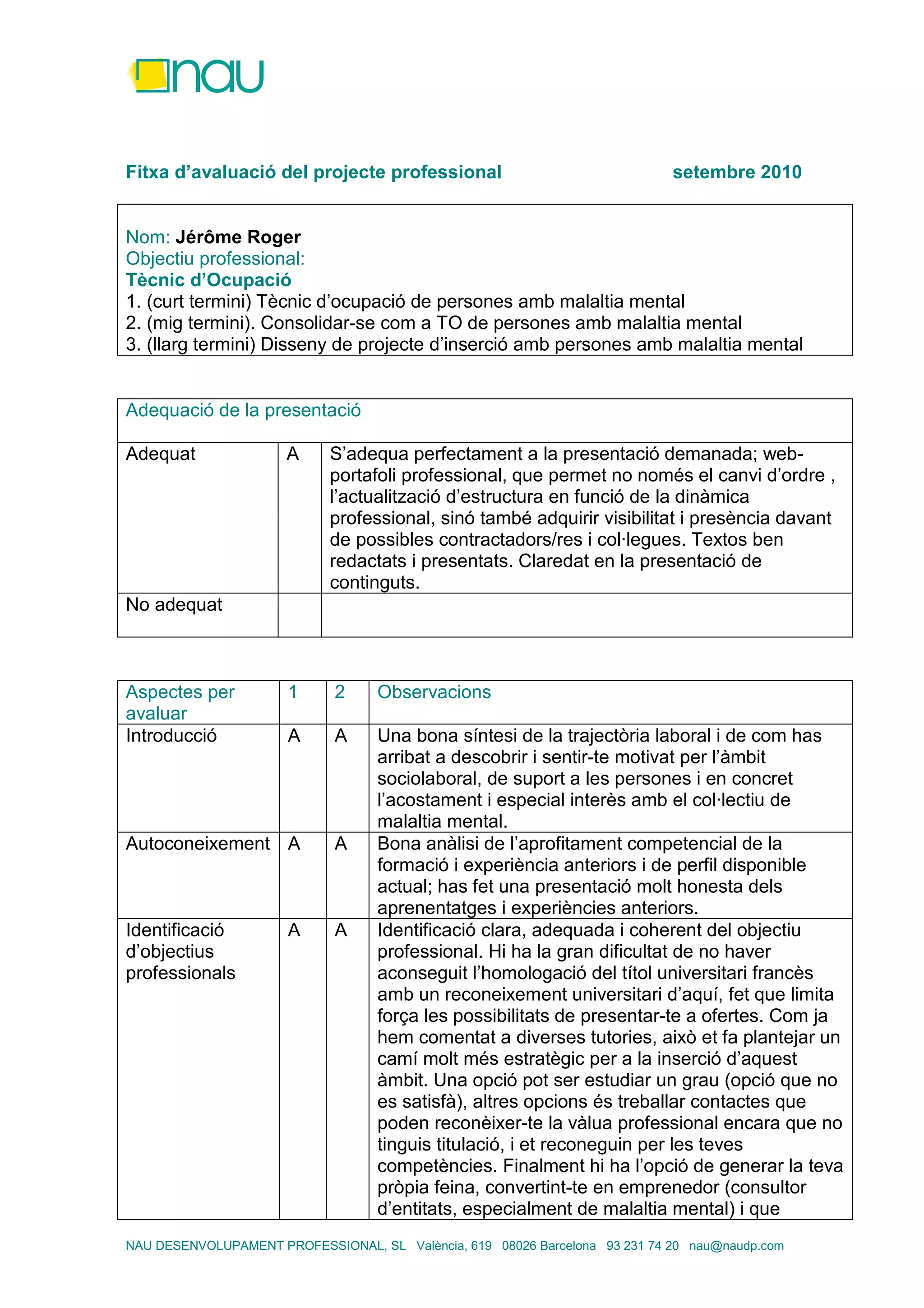 Avaluacio projecte jerome_roger | PDF
