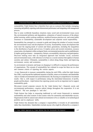 A value added approach by triple bottom line for Sustainable Development | PDF | Stocks and ...
