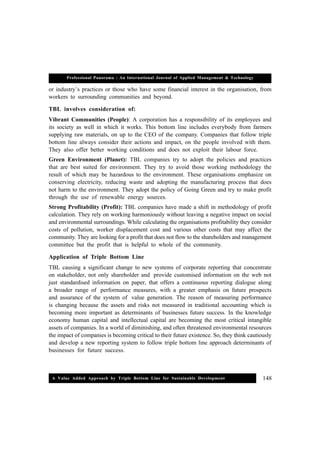 A value added approach by triple bottom line for Sustainable ...